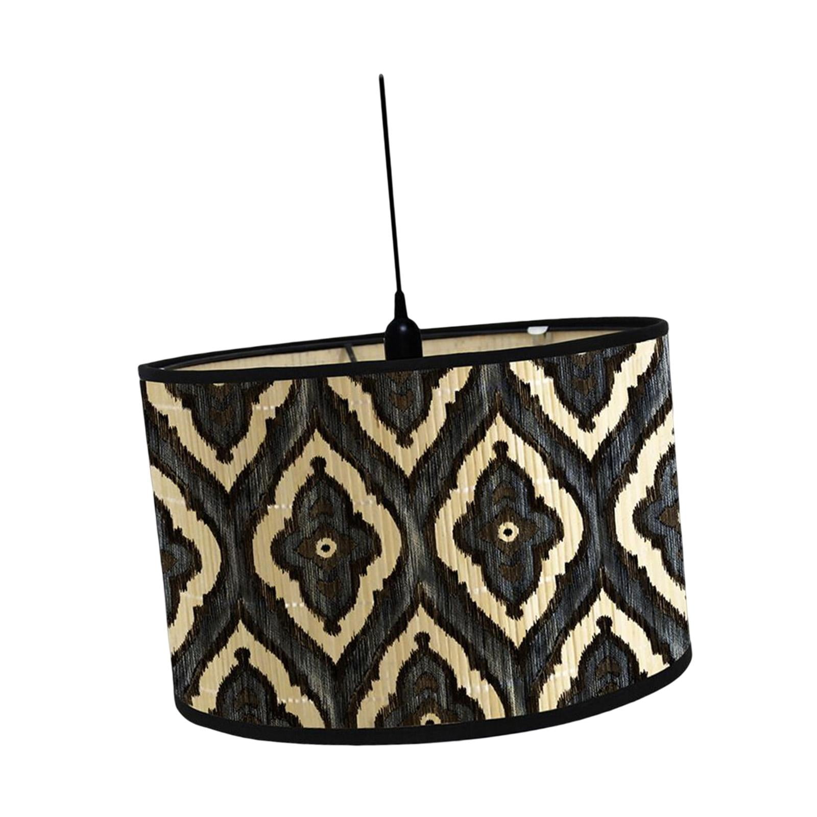 hengtong Drum Lamp Shade Print Bamboo Lamp Shade E27 Drum Lampshade ...