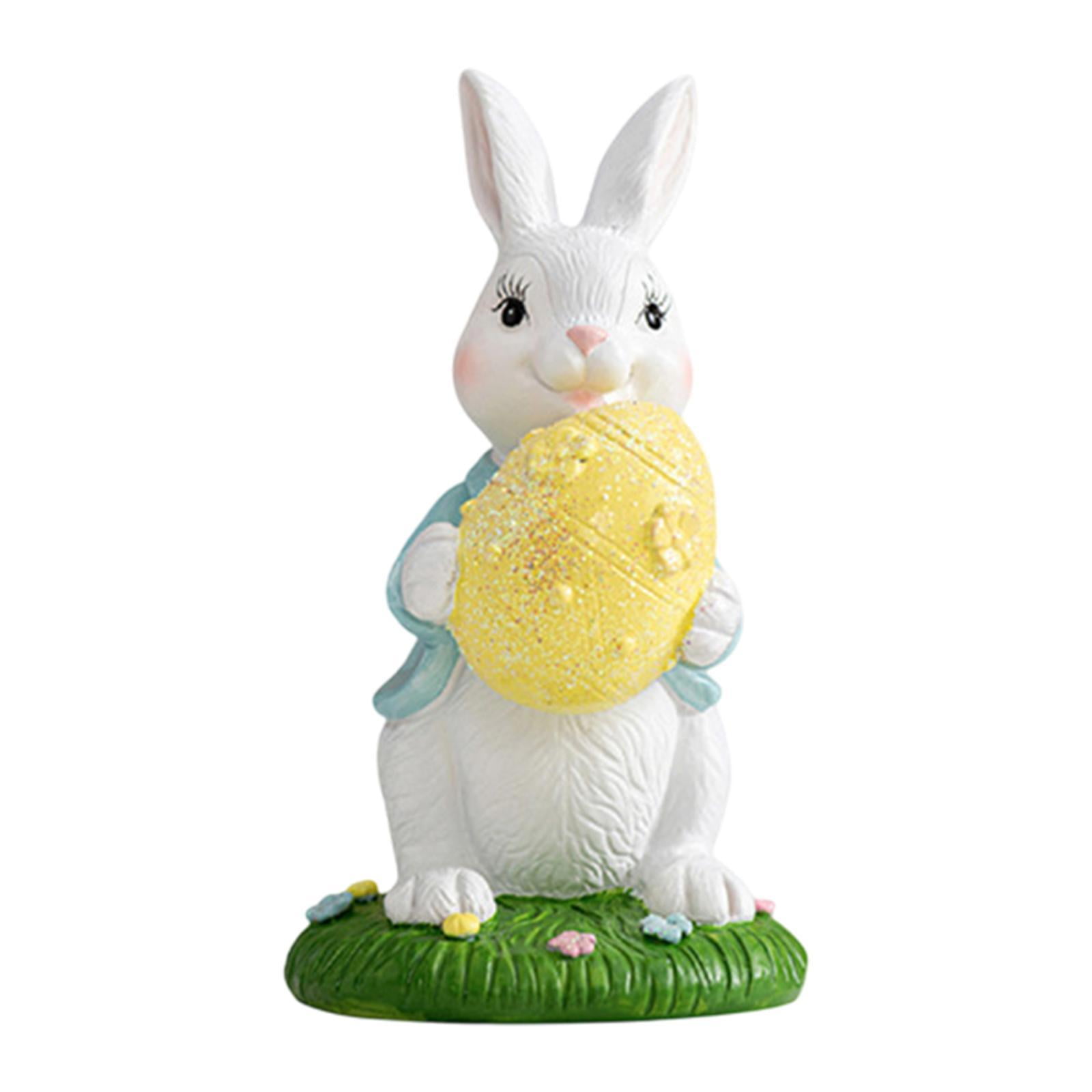 hengtong Easter Bunny Statue Collectible Cute Animal Figurine for ...