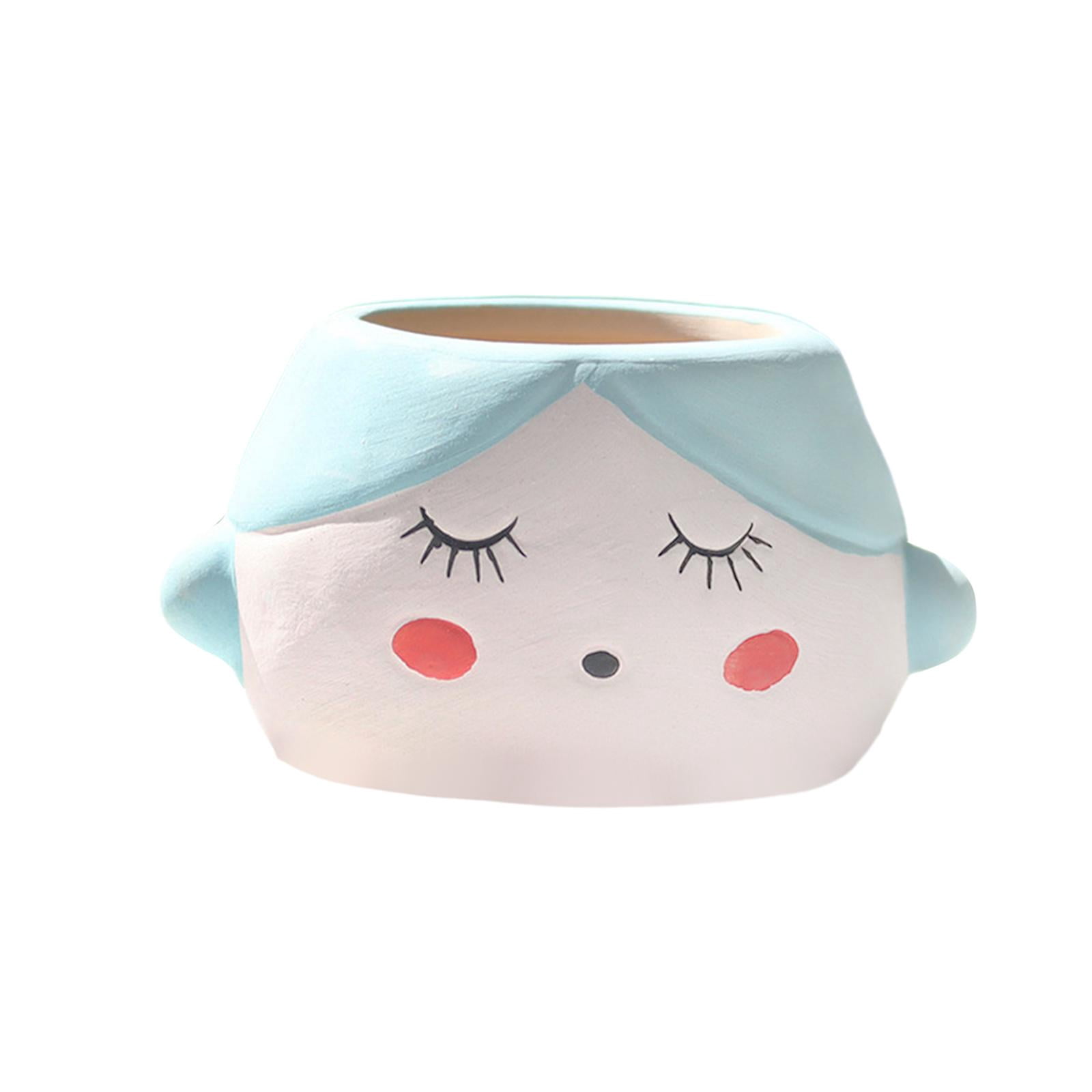 hengtong Girl Flower Pots Face Flower Pot Art Vase Ceramic Cute Head ...