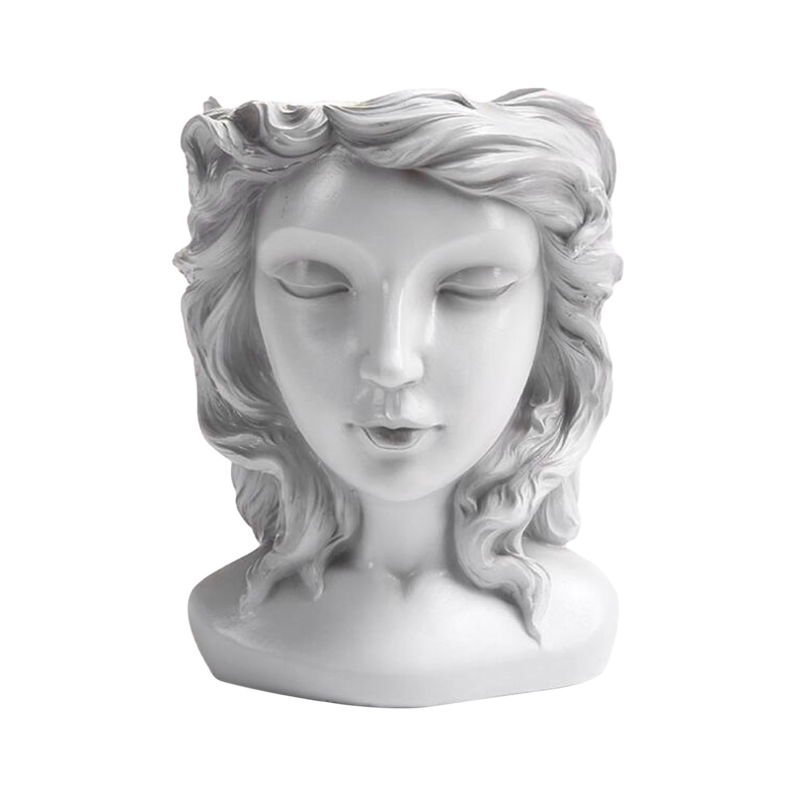 hengtong Girl Head Vase Resin Head Planter Pot, Multipurpose Home Decor ...