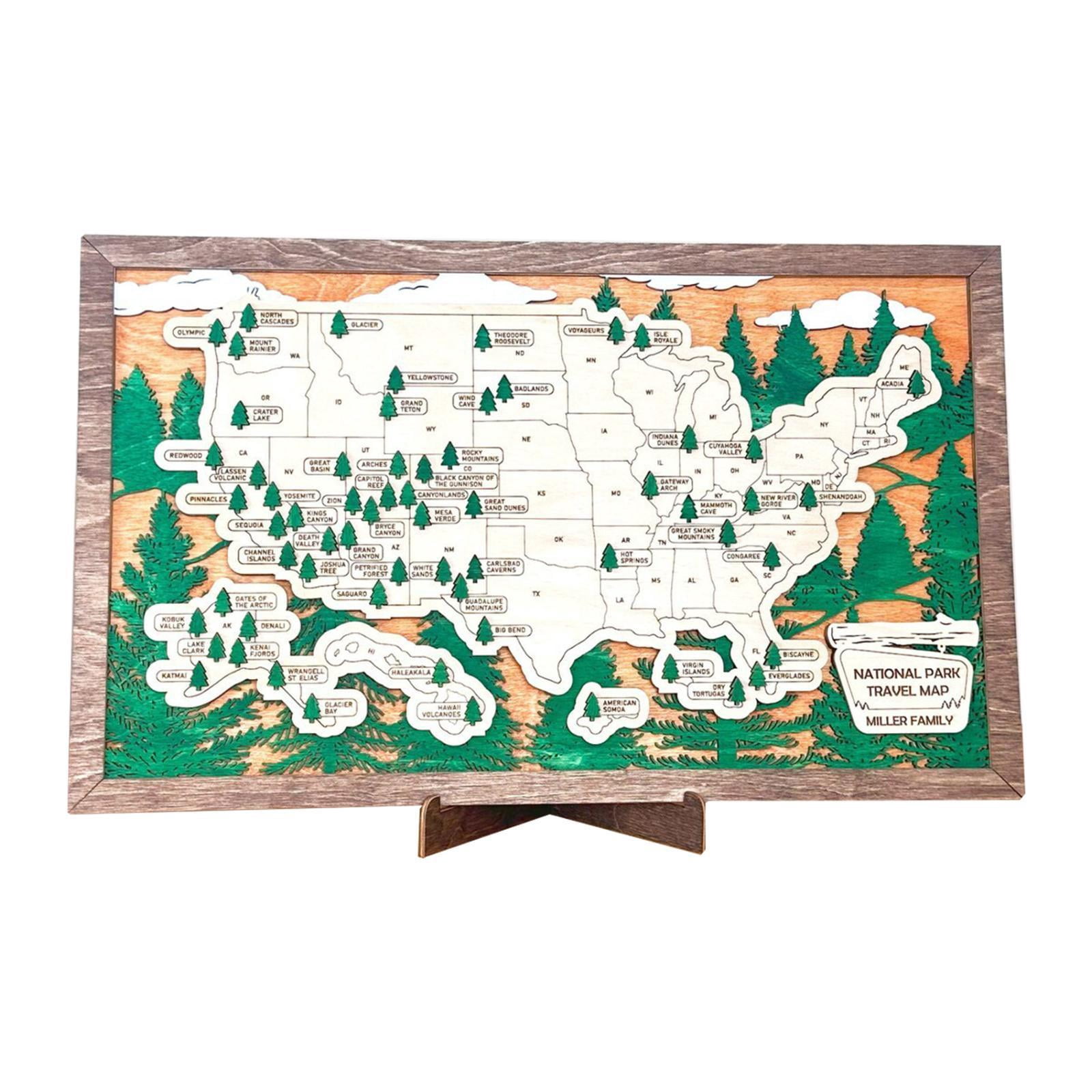 hengtong National Parks Checklist Map Wall Art Decoration for Daughter ...