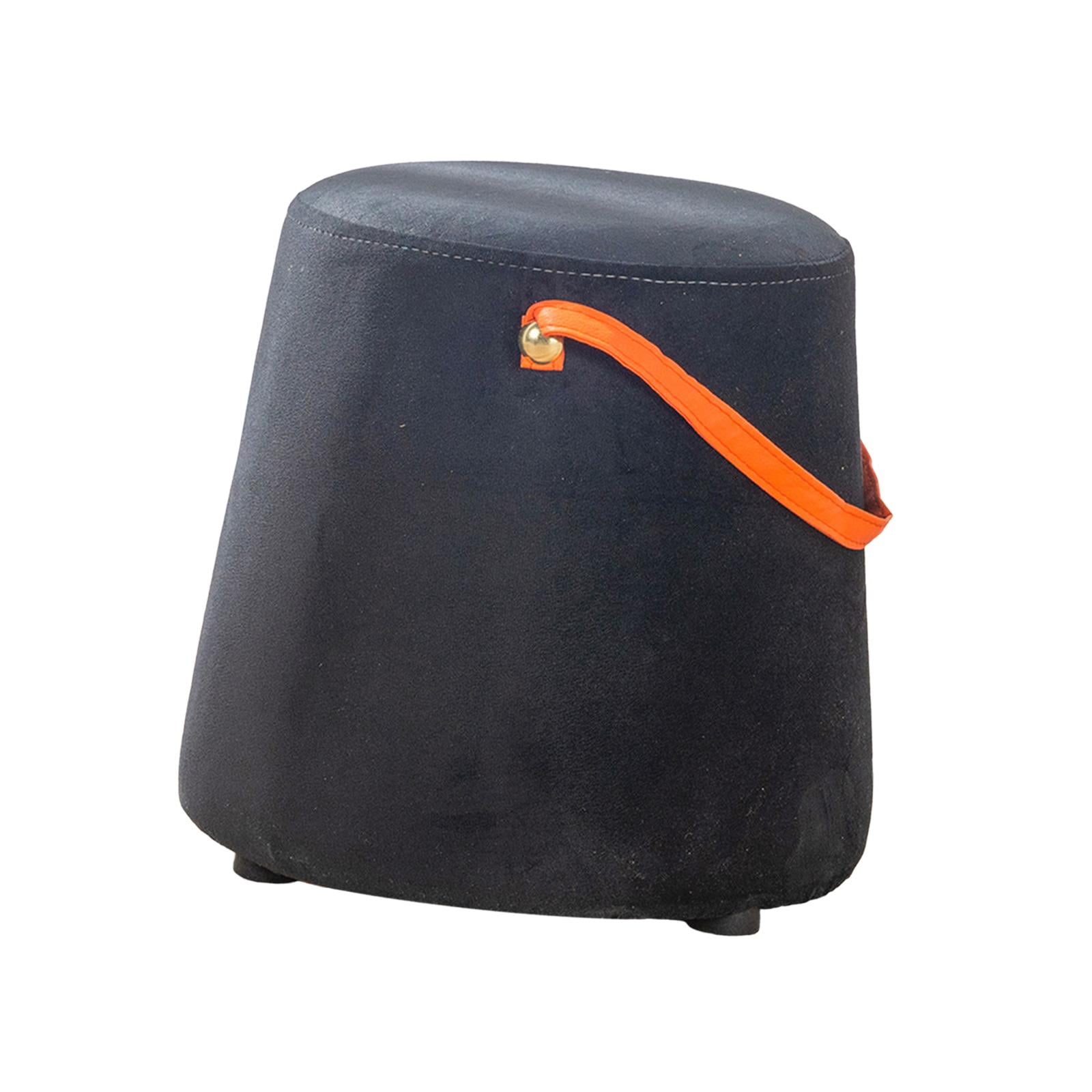 hengtong Portable Round Ottoman Footstool Pouf Solid Wood Frame with ...