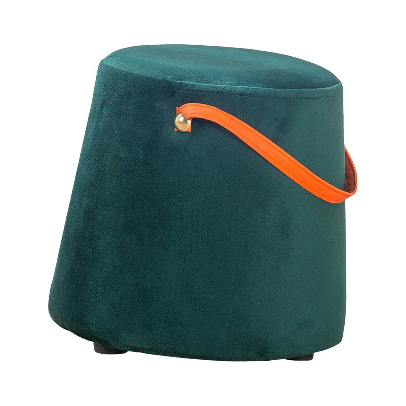 hengtong Portable Round Ottoman Footstool Pouf Solid Wood Frame with ...