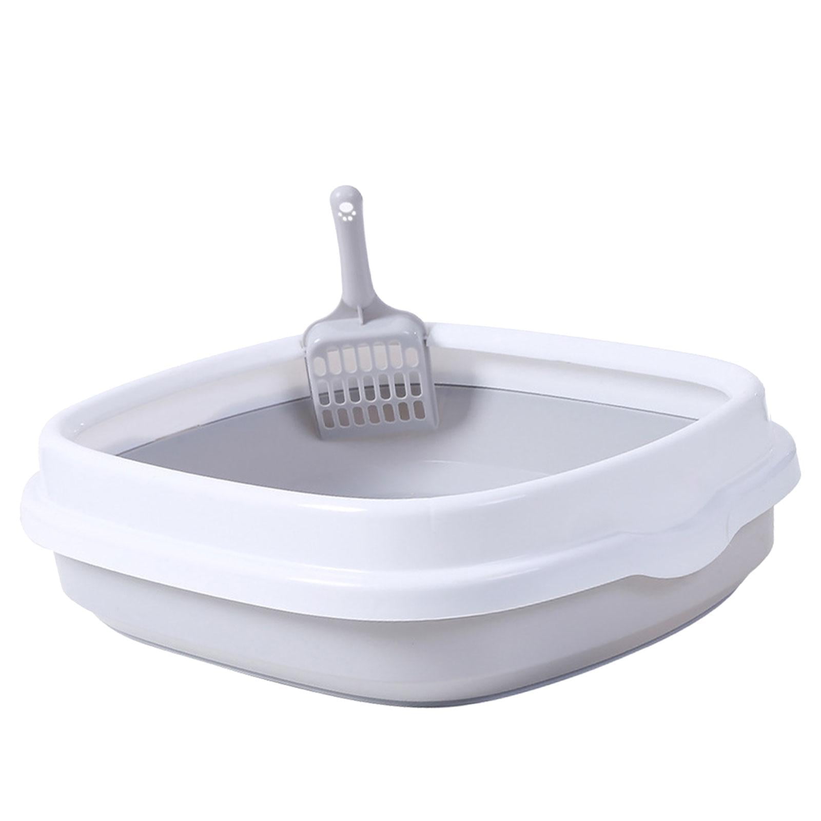 hengtong Semi Enclosed Cat Kitten Sandbox Tray with Cleaning Tool ...