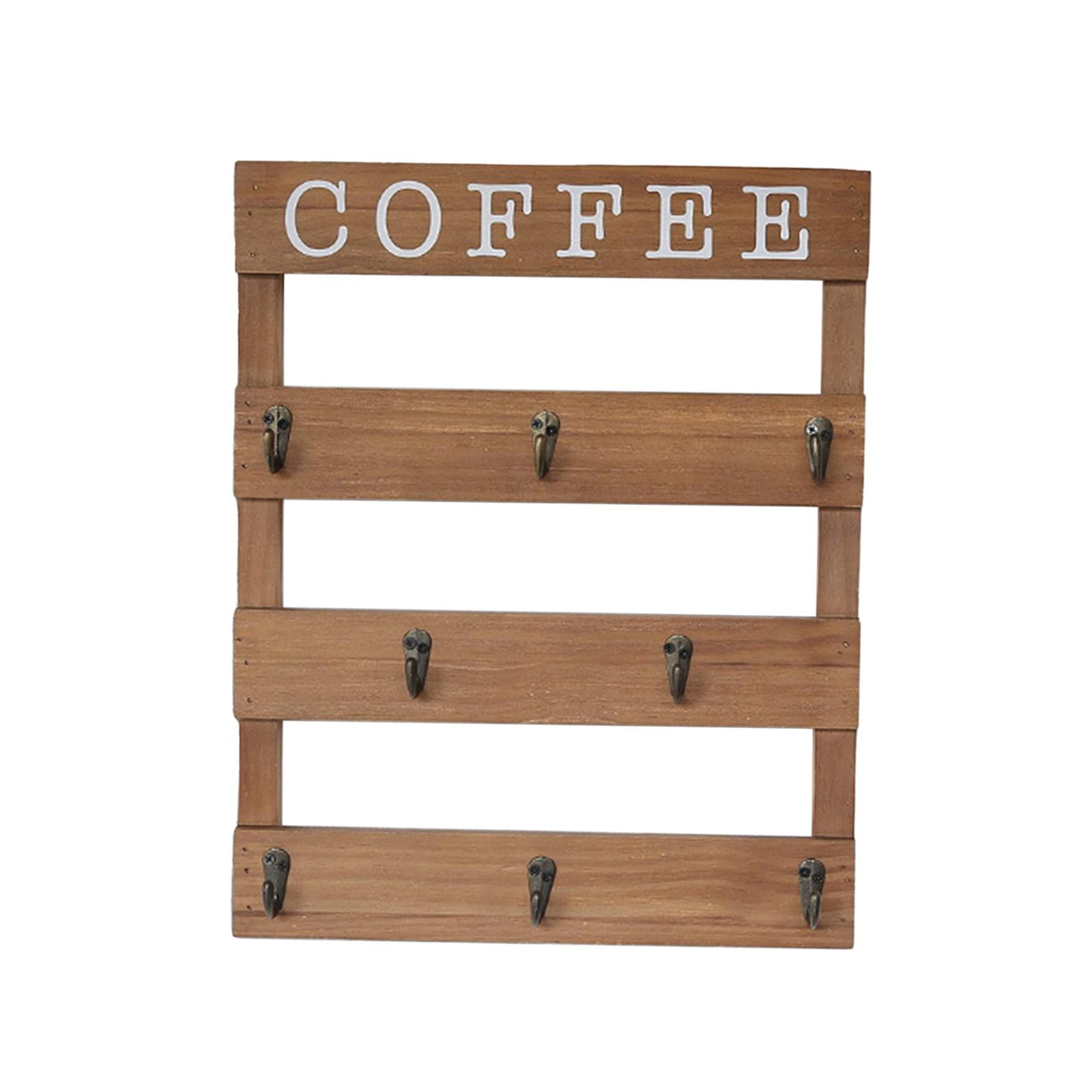 hengtong Wall Mounted Mug Rack Coffee Cup Wall Rack 8 Cup Holder Mug ...