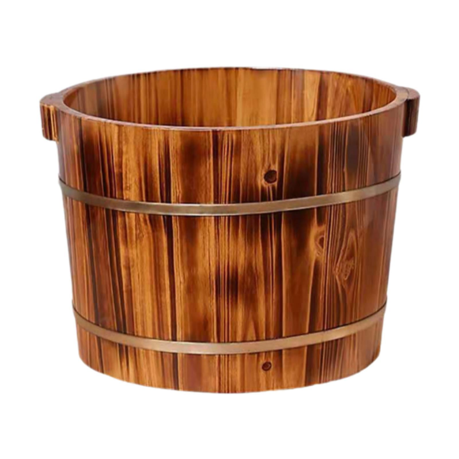 hengtong Wooden Footbath Basin Foot Soak Barrel Double Handle ...