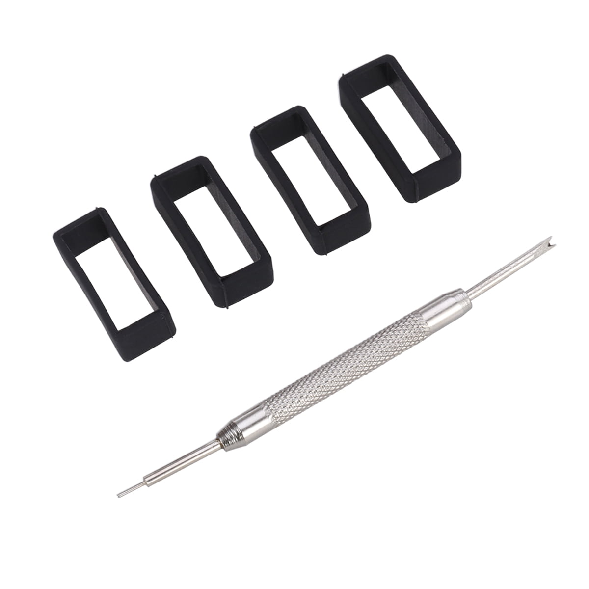 hengzirui 4pcs 22mm Black Rubber Replacement Watch Band Strap Loops ...