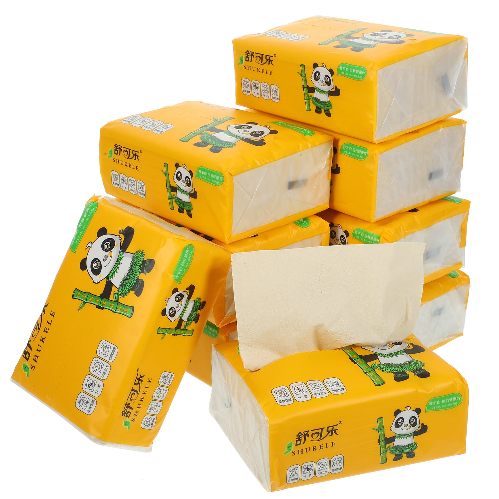 hengzirui 9 Packs Natural Bamboo Pulp Tissue Healthy Wettable Towel ...