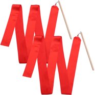 2Pcs Dance Ribbons Colored Dancing Ribbons Gymnastics Dancing Ribbon ...