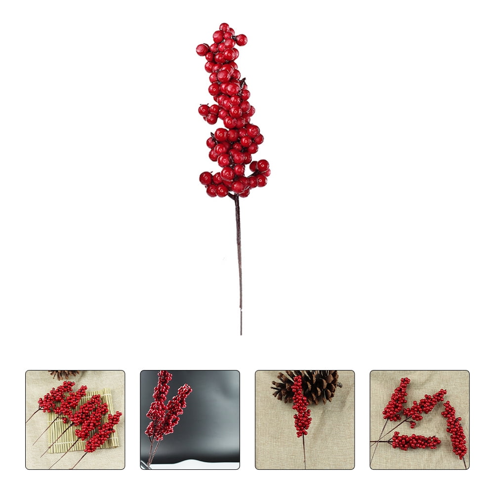 hengzirui Red Berry Stems 12Pcs Red Berry Stems Red Berries Red Berries ...