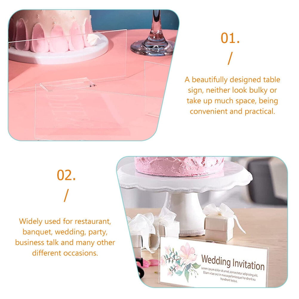 Acrylic Name Cards for Wedding Table Setting Clear Reusable Decorations ...