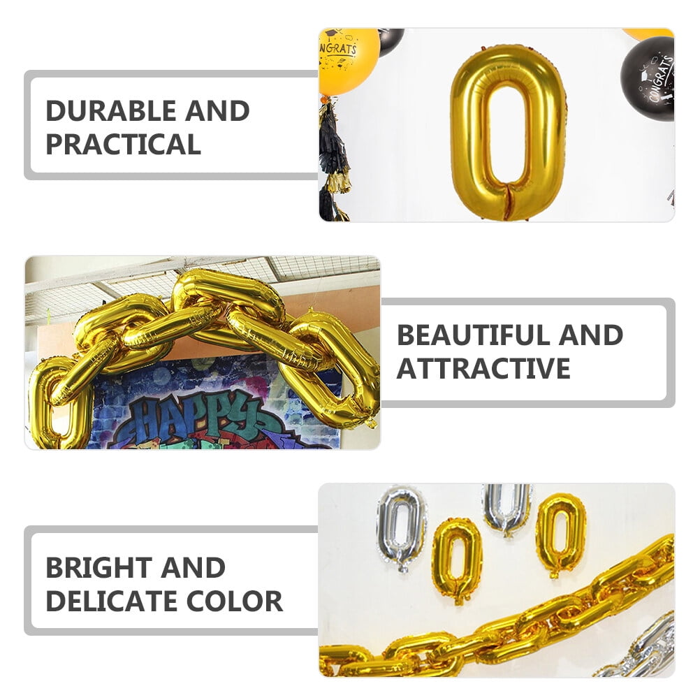hengzirui chain balloons gold 50pcs Foil Chain Balloons Retro Theme ...