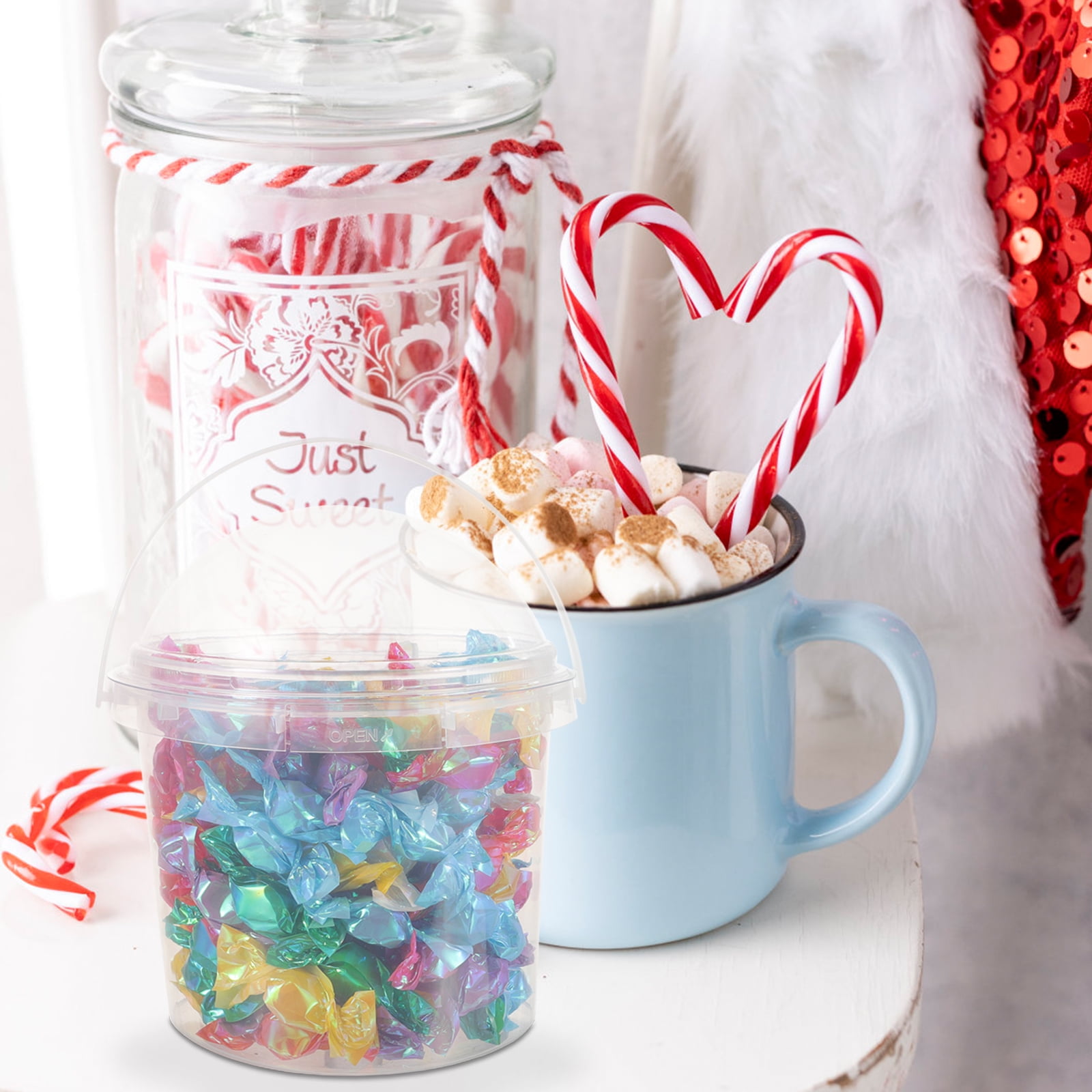 hengzirui clear bucket 5pcs Small Clear Bucket with Lid Food Safe ...