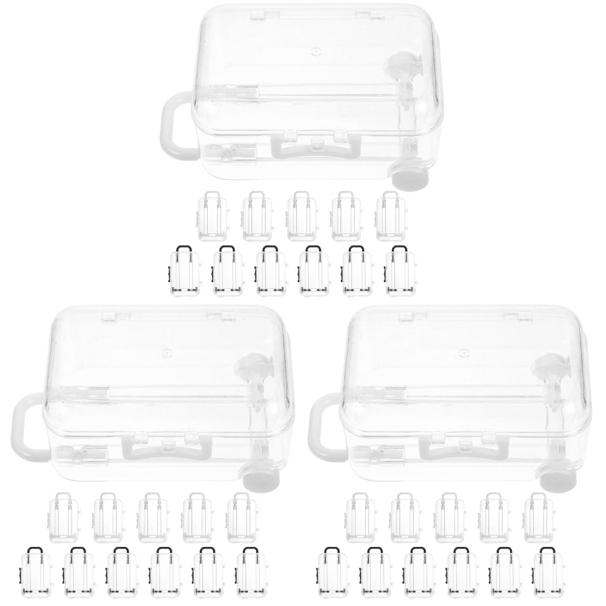 hengzirui mini suitcase 36 pcs Mini Suitcase Candy Box Clear Wedding ...