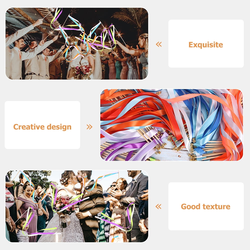 hengzirui wands 40 Pcs Wedding Ribbon Fairy Wands Decorative Streamer ...