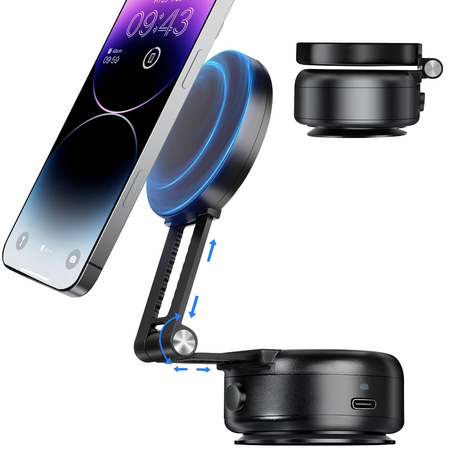 hepanio Electric Vacuum Magnetic SSF20 Phone Holder,Adjustable Cup ...