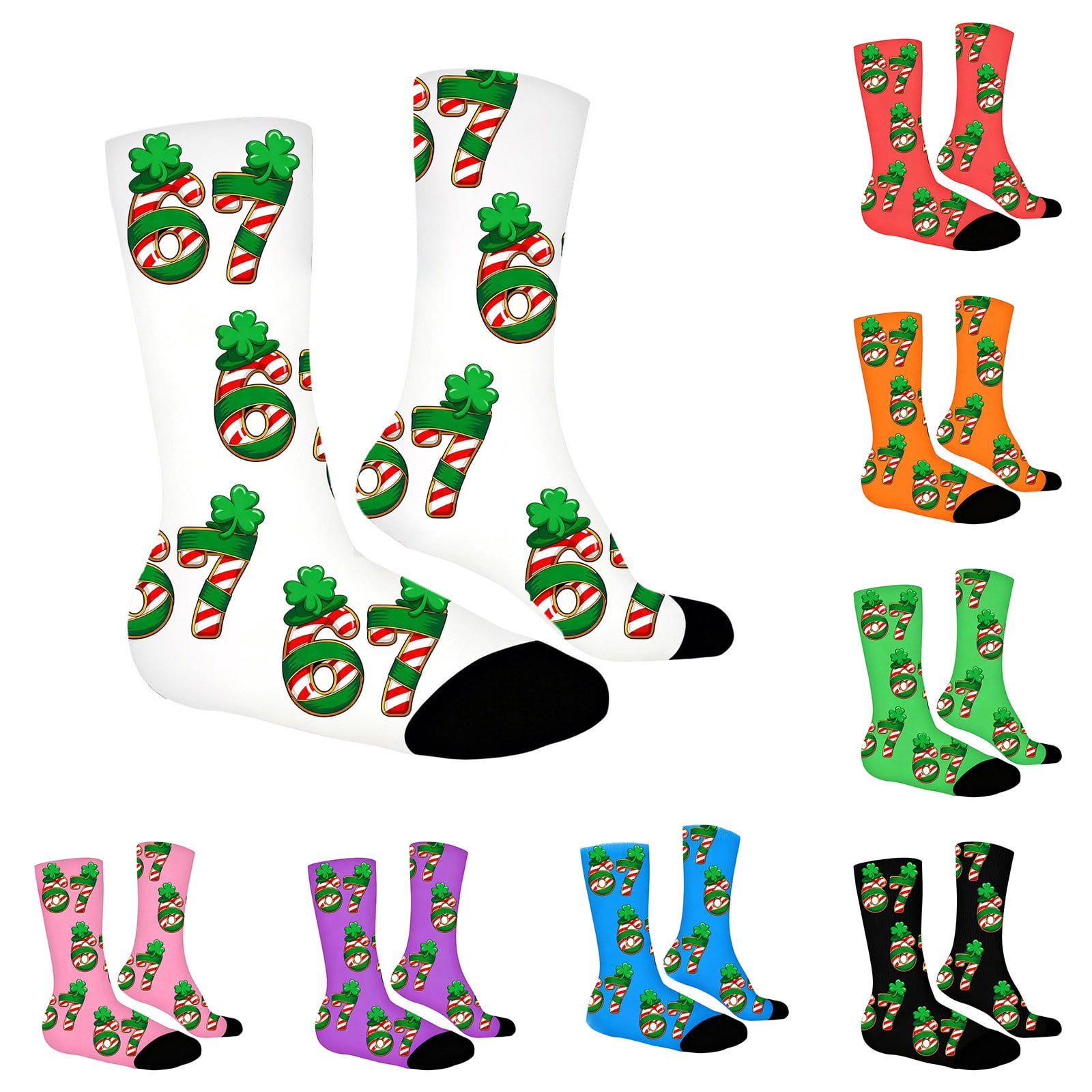 heyac 6 7 Socks Funny Number Ice Cream Crew Socks 6 7 Meme Novelty and ...