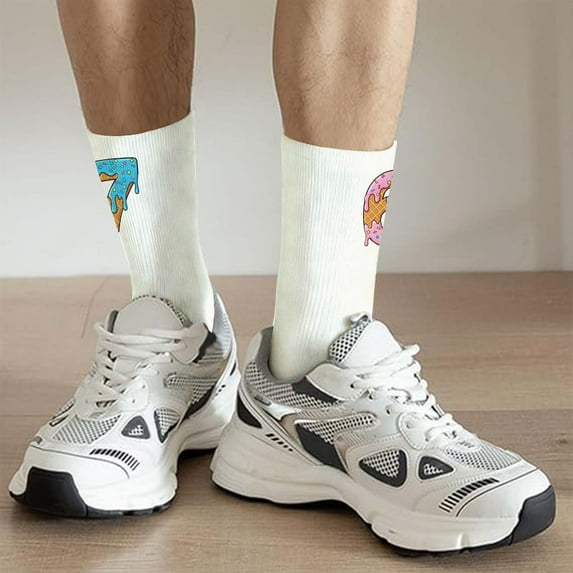heyac 67 Socks Funny Number Ice Cream Crew Socks 67 Meme Stocking ...