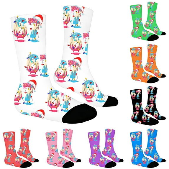YAYUBA 67 Socks Funny Number Ice Cream Drip Crew Socks 6 7 Meme ...