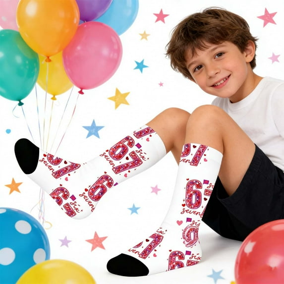 YAYUBA 67 Socks Kids Funny Number Ice Cream Crew Socks 67 Meme Funny ...