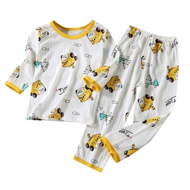heyac Baby Boy Pajamas Set Long Sleeve Pullover Top Crewneck 2 Piece ...