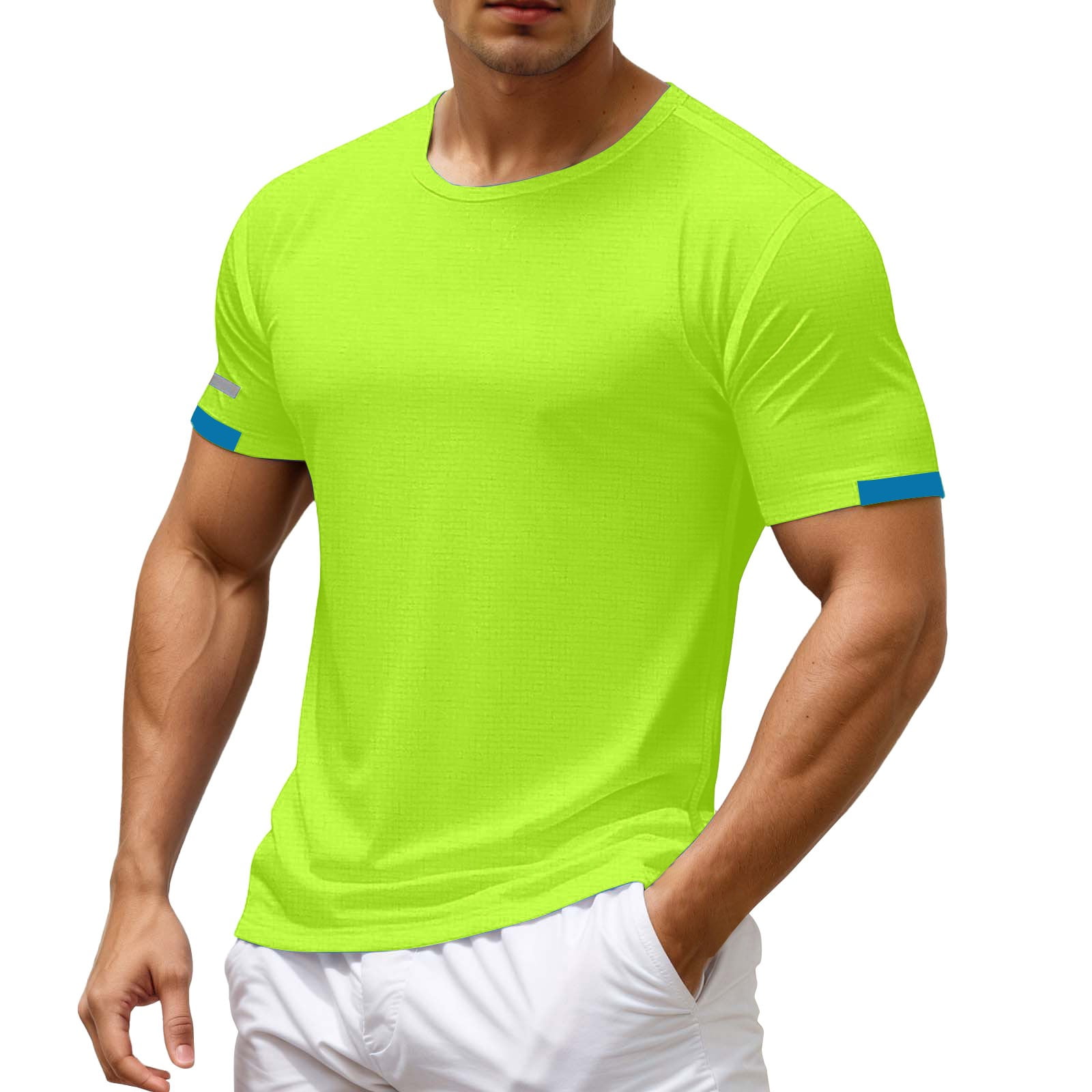 heyac Basic Tees for Men 1/4 Short Sleeve Drop Shoulder Beach Vacation ...