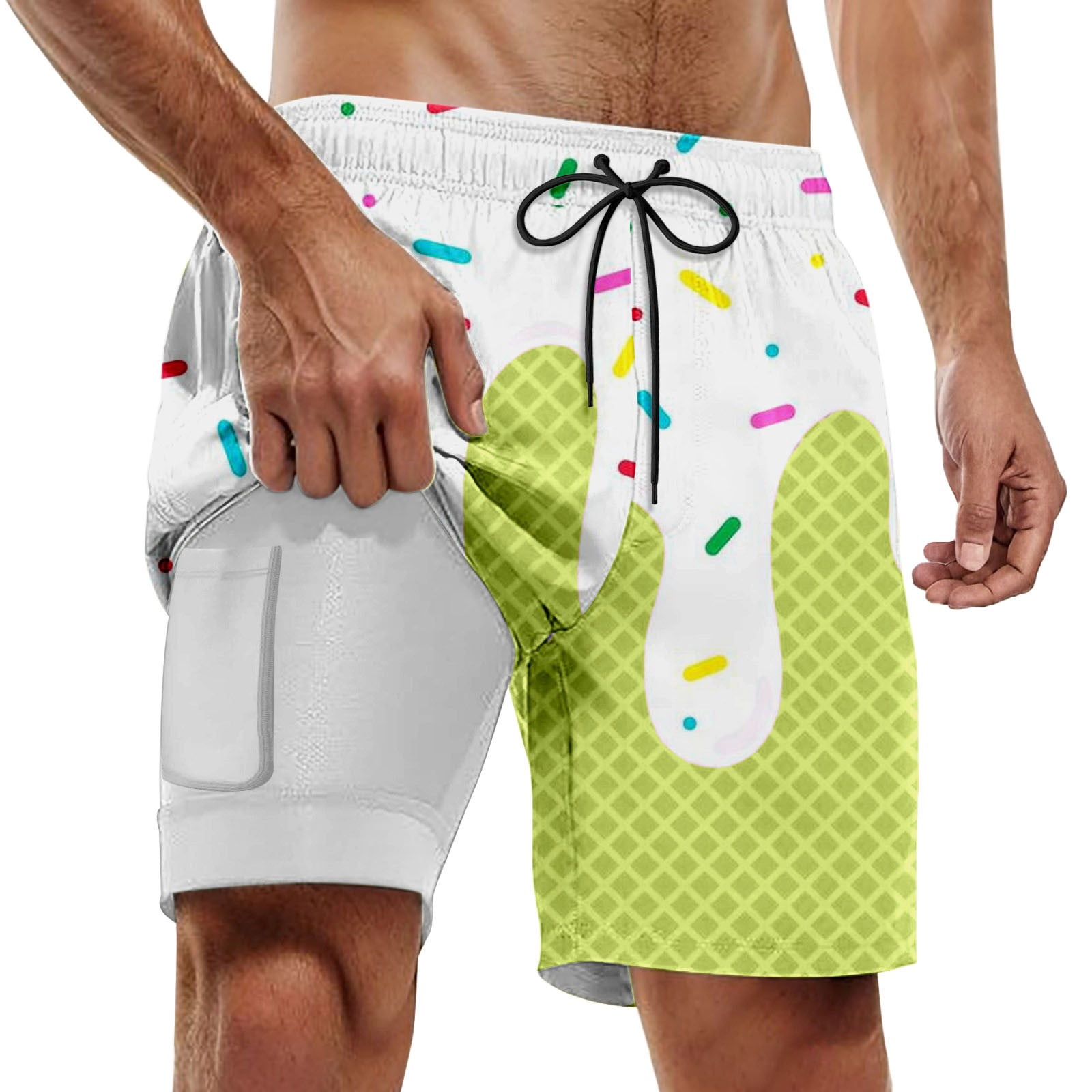 heyac Bathing Suit with Shorts Soild Color Stretchy Quick Dry Stretch 2 ...