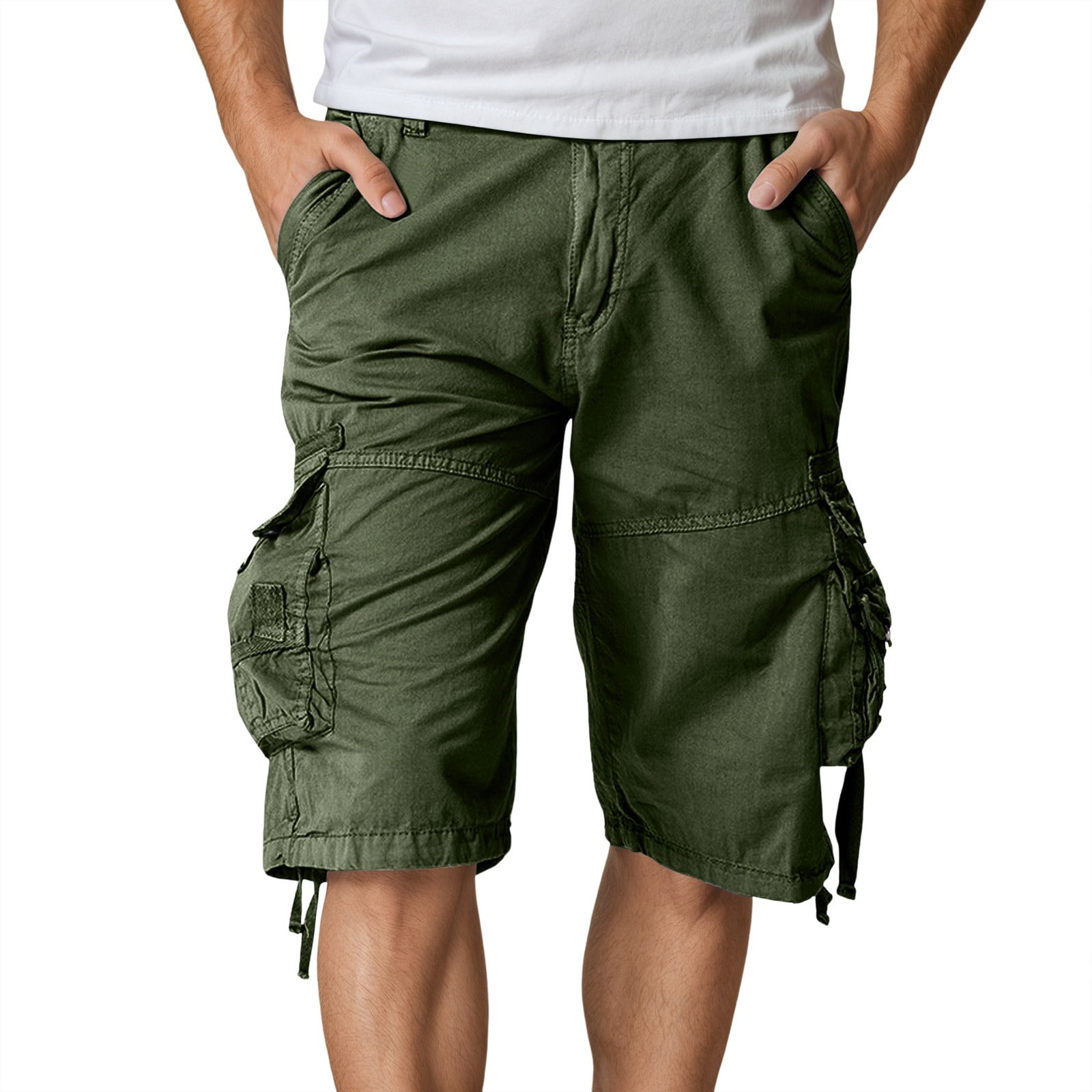 heyac Cargo Shorts for Men Elastic Waist Elastic Waist Drawstring Work ...