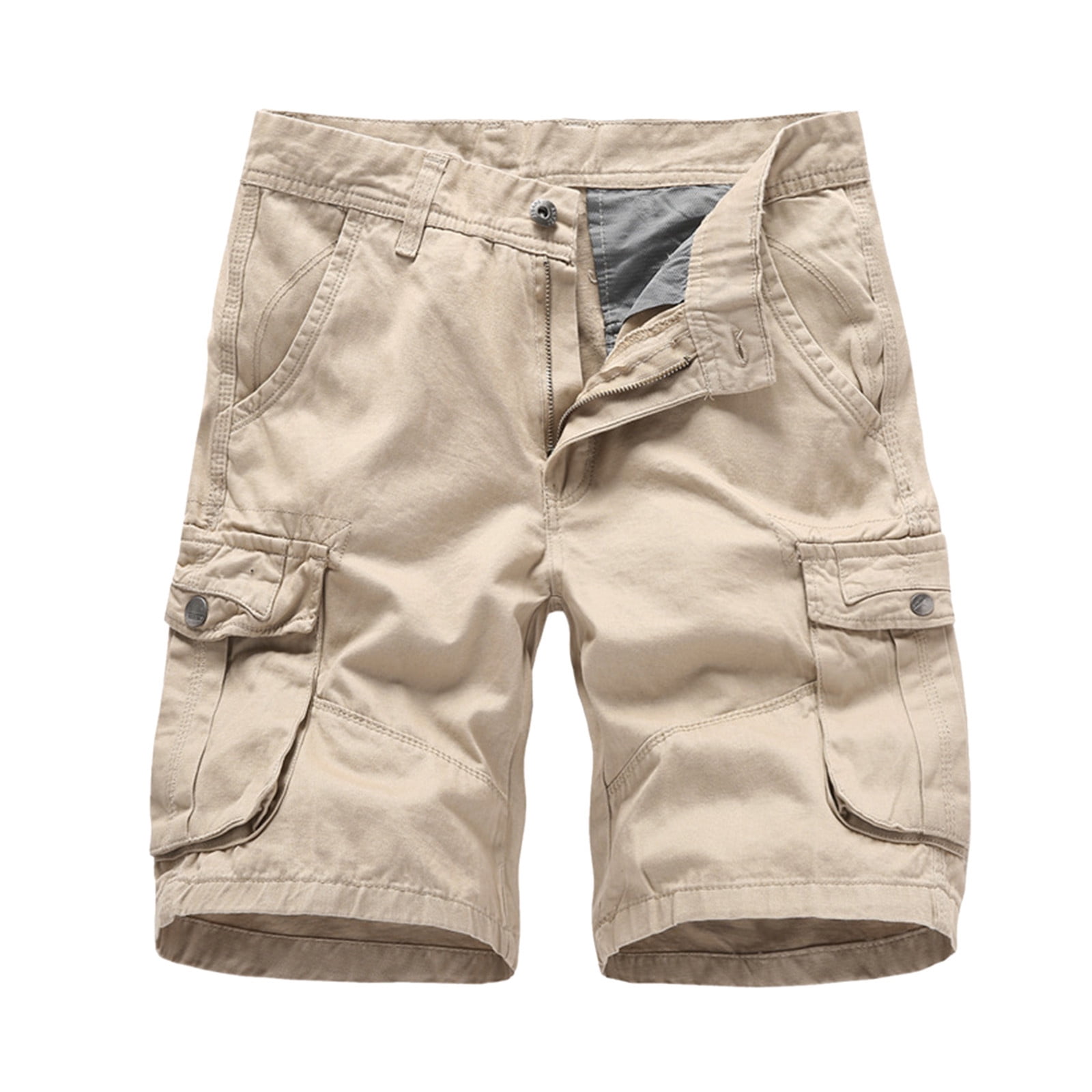 heyac Cargo Shorts for Men Pack Elastic Waist Cotton Jogger Streetwear ...