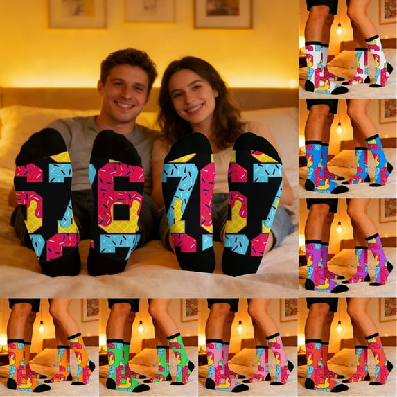 heyac Men 67 Socks Funny Number Ice Cream Drip Crew Socks 67 Meme ...