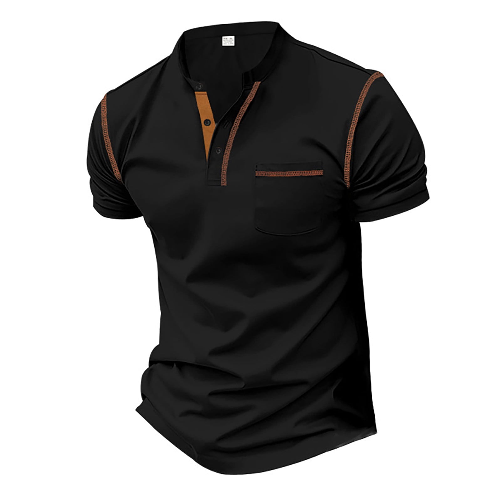 heyac Men Polo Shirt Athletic Collared T-Shirts Classic Contrast Collar ...