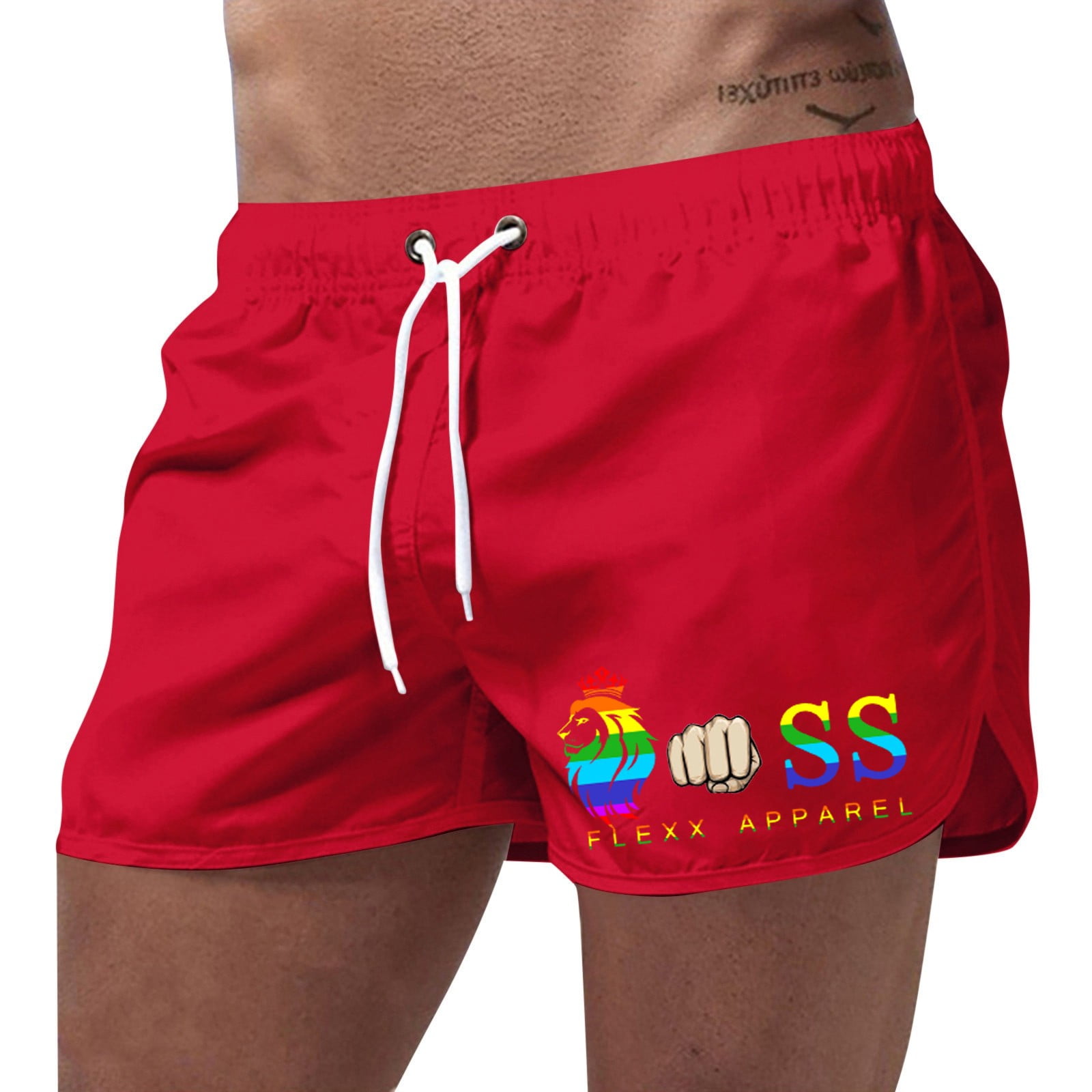 heyac Men Swim Trunks 5 Inch Elastic Waist Drawstring Stretchy Quick ...