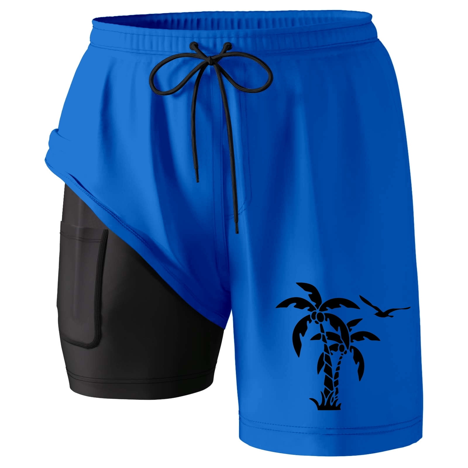 heyac Men's Swim Trunks High Elastic Waist Swim Trunks Stretchy Quick ...