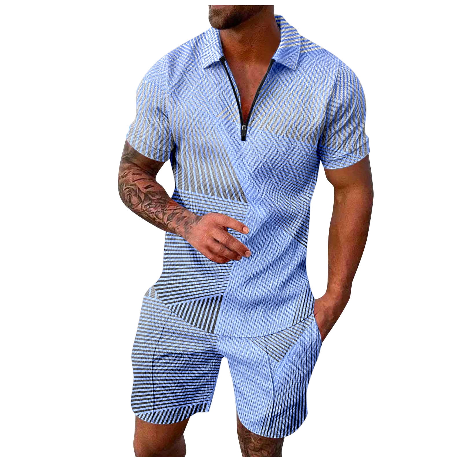 heyac Mens Shorts Sets 2 Piece Outfits Graphic Beach Vacation Short ...