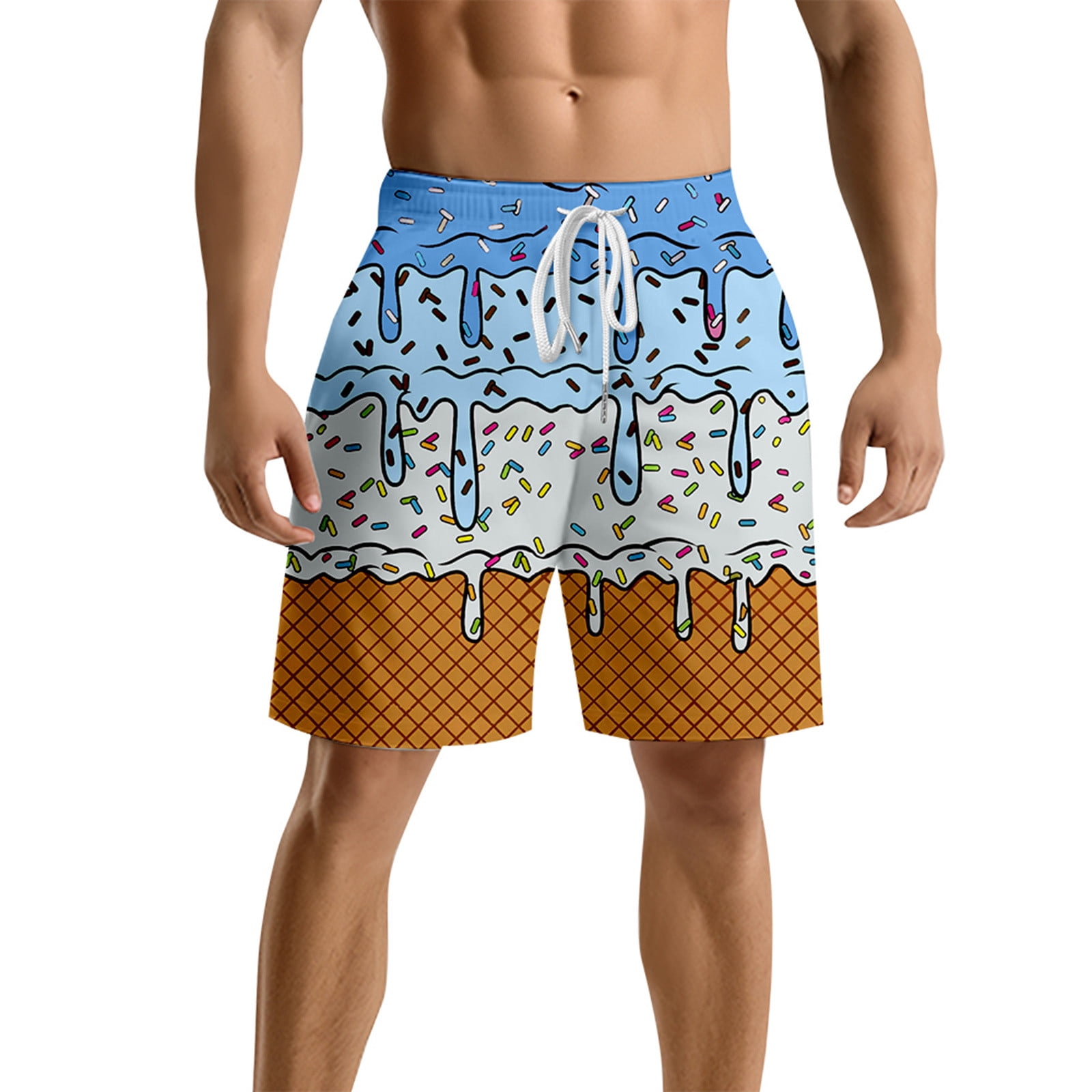 heyac Mens Swim Trunks 5 Inch Prints Stretchy Quick Dry Swimming Trunks ...