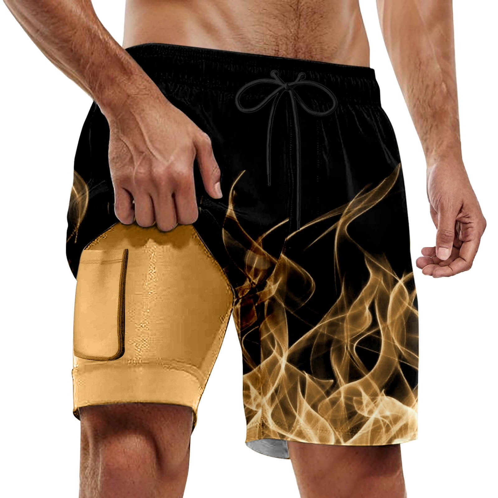 heyac Mens Swim Trunks 7 Inch Quick Dry Expandable Waist Stretchy Quick ...