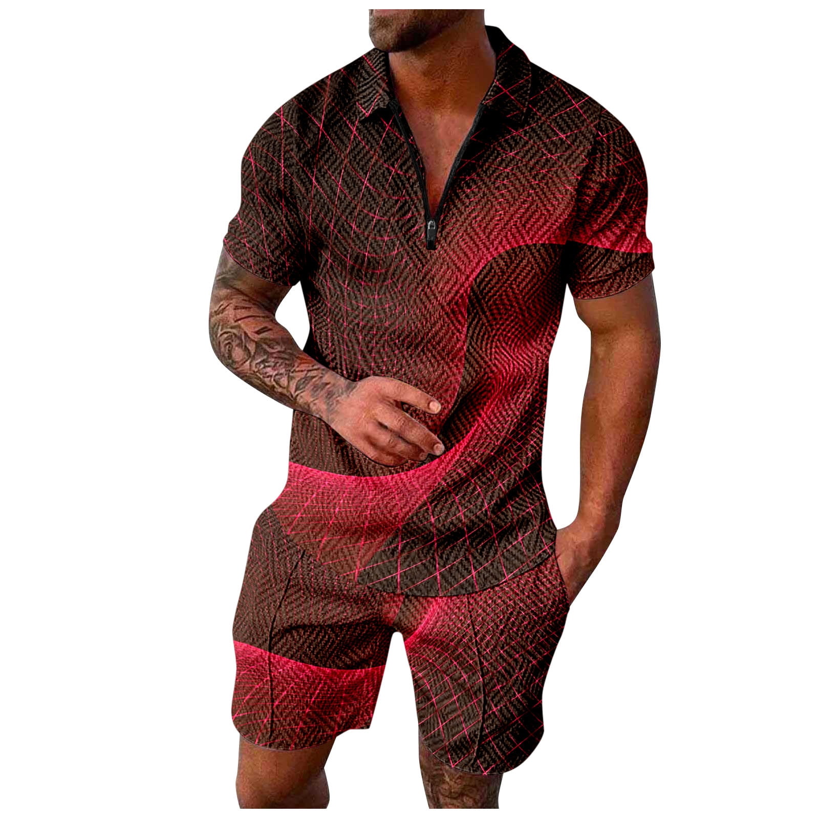 heyac Summer Outfits for Men Tie-Dye Beach Outfits Flower Print Summer ...