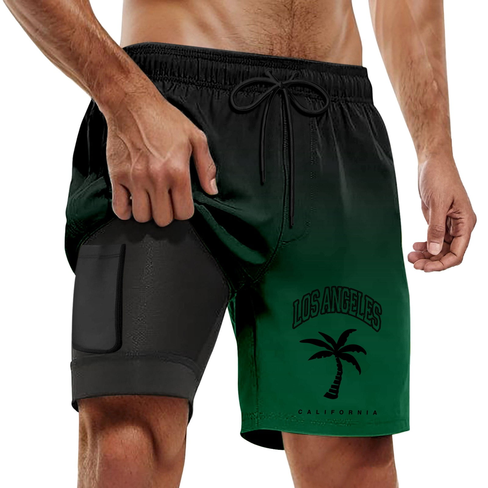 heyac Swim Trunks for Men 7 Inch Solid Swimming Trunks Stretchy Quick ...