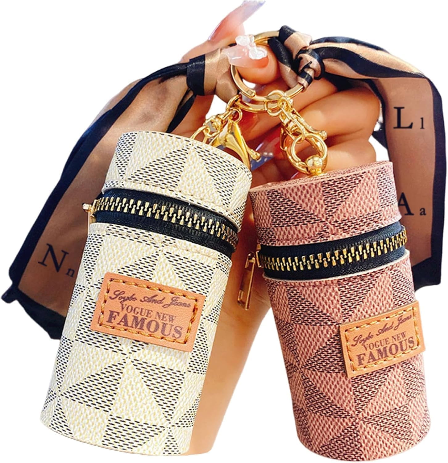 hezket Lipstick Bag with Keychain Mini Travel Organizer Case for Purse ...