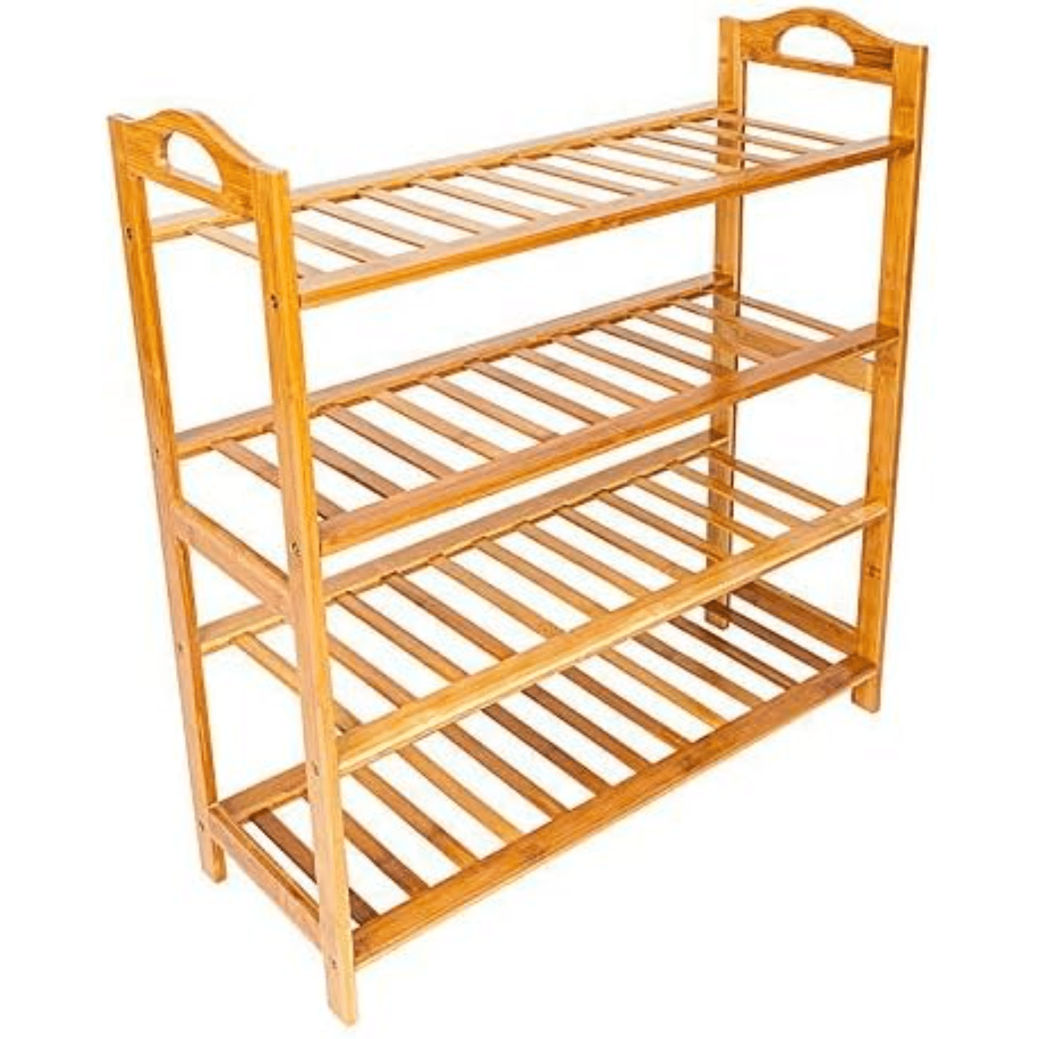 chdqwer 4 Tier Free Standing Bamboo Shoe Rack with Handles Entryway ...