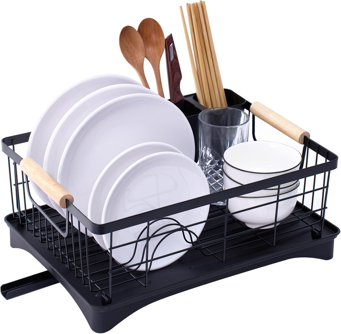 hfdghl Dish Drainer Rack - Plate Cutlery Pots and Pans Drying Rack for ...
