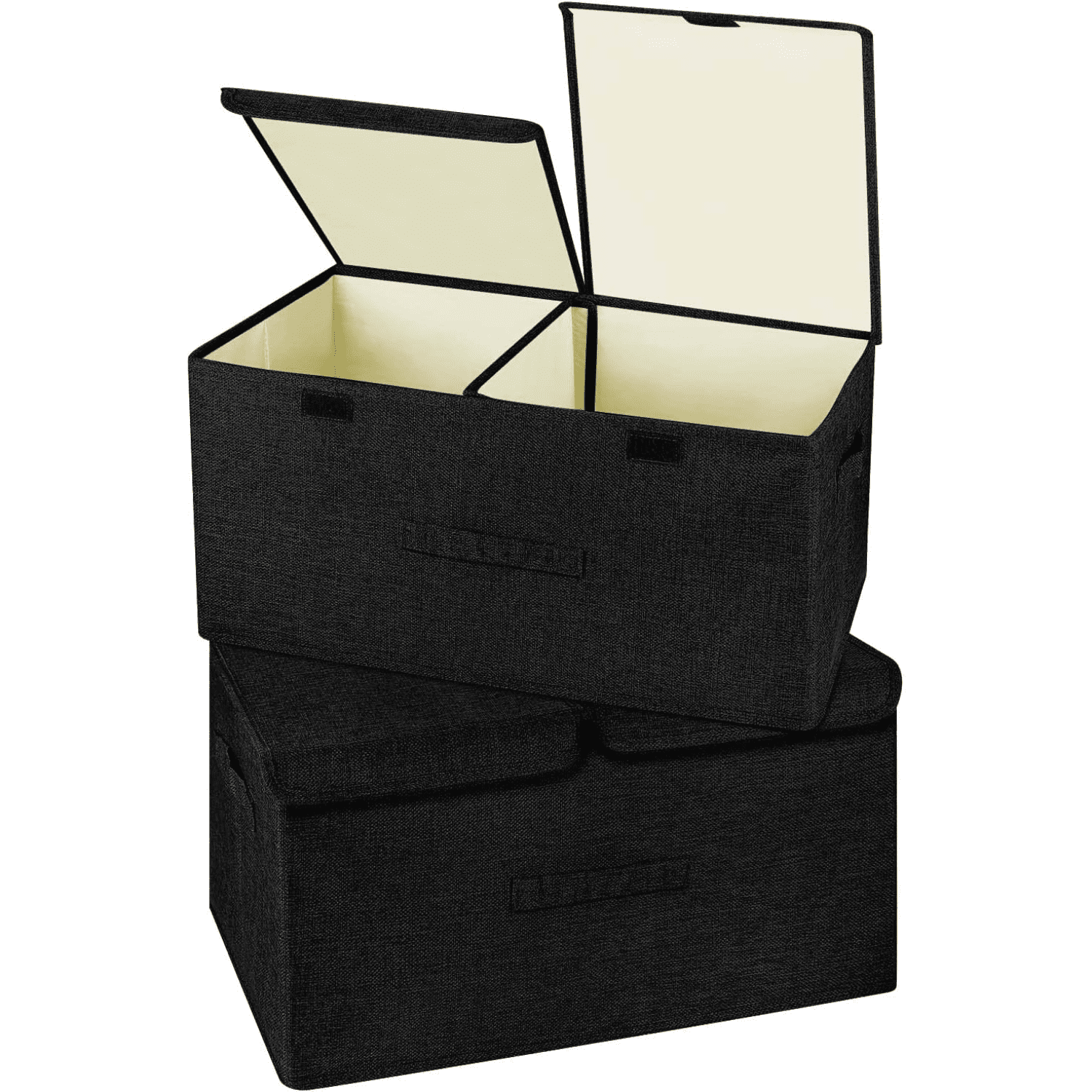 hfuj 2 Pack Large Storage Boxes with Lids and Handles Collapsible ...