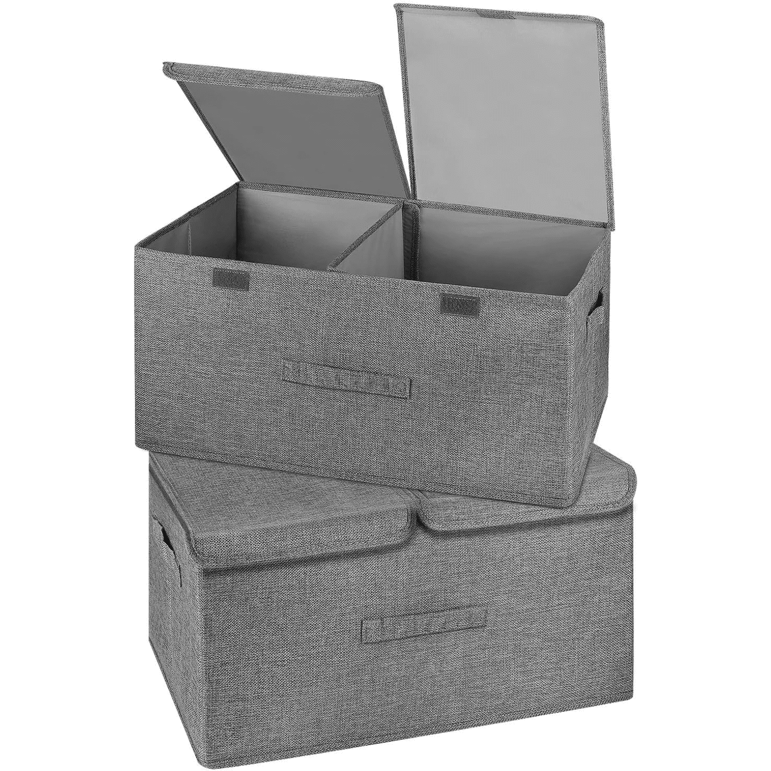 hfuj 2 Pack Large Storage Boxes with Lids and Handles Collapsible ...