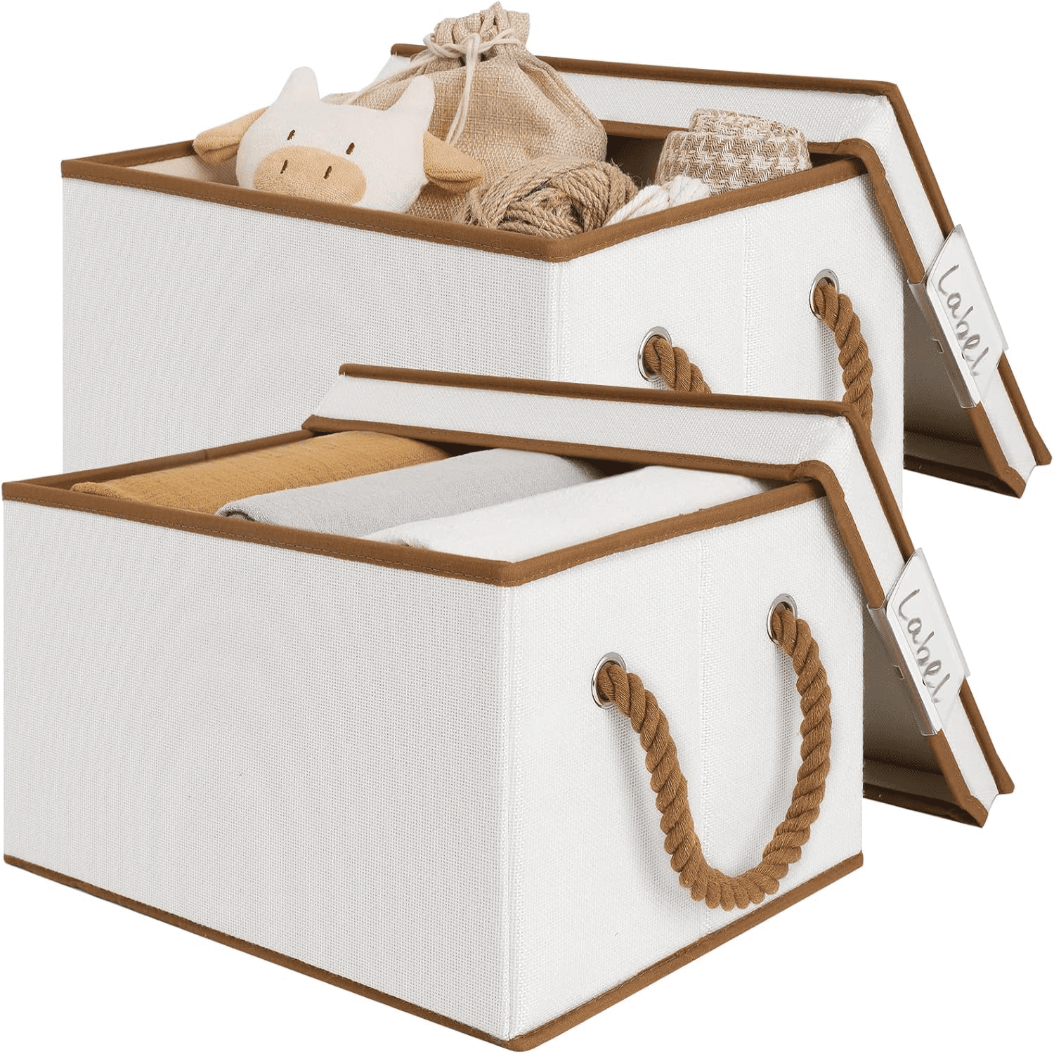 hfuj Fabric Storage Bins with Lids for Organizing Foldable Closet ...