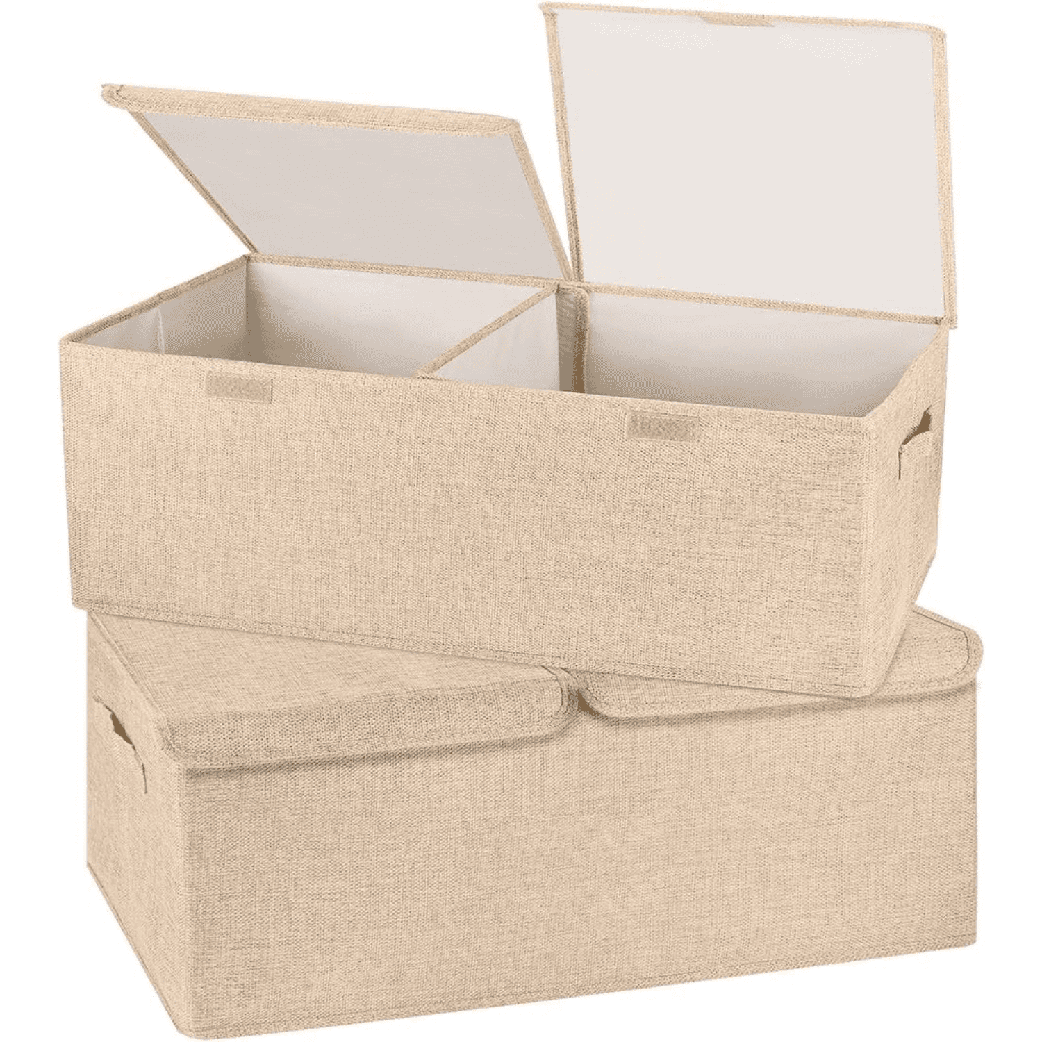 hfuj KFHDMCV 2 Pack Storage Boxes with Lids and Handles Collapsible ...