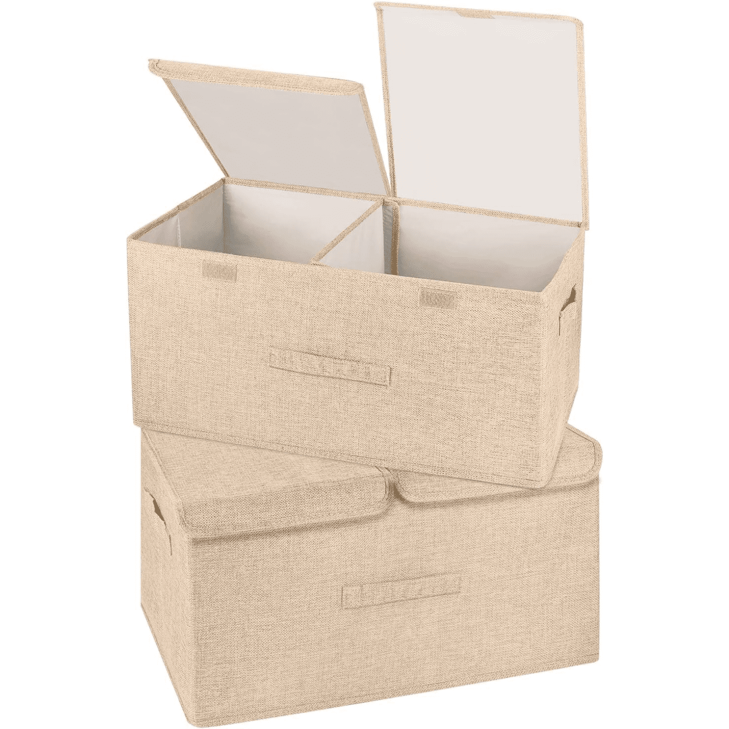 hfuj KFHDMCV 2 Pack Storage Boxes with Lids and Handles Collapsible ...
