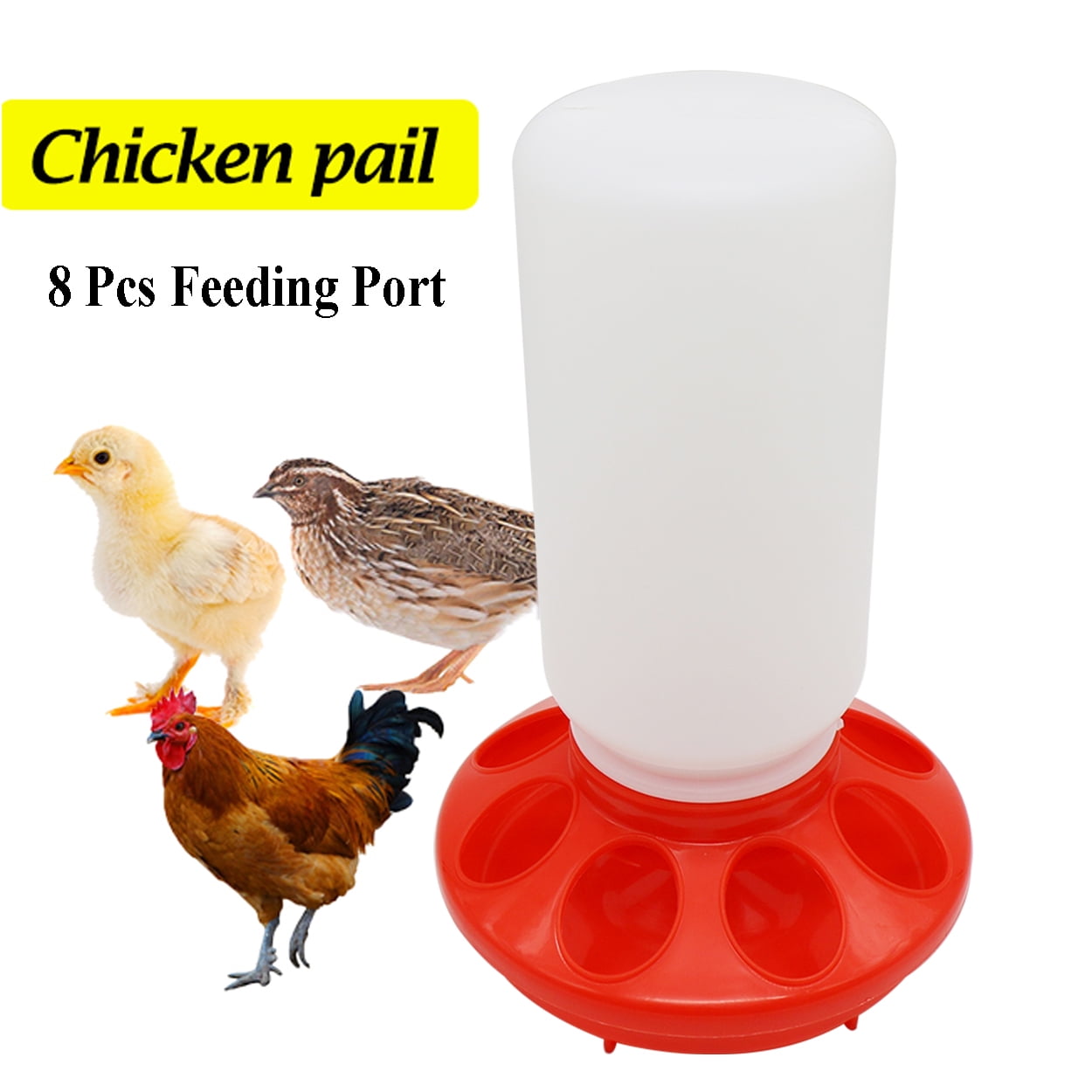 hghfhj 1 Pc Plastic Chicken Automatic Feeding Bucket Chick Quail Pigeon ...