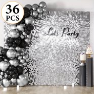 Metallic Silver Glitter Wall Backdrop - Ideal for Parties & Weddings ...