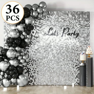 Metallic Silver Glitter Wall Backdrop - Ideal for Parties & Weddings ...