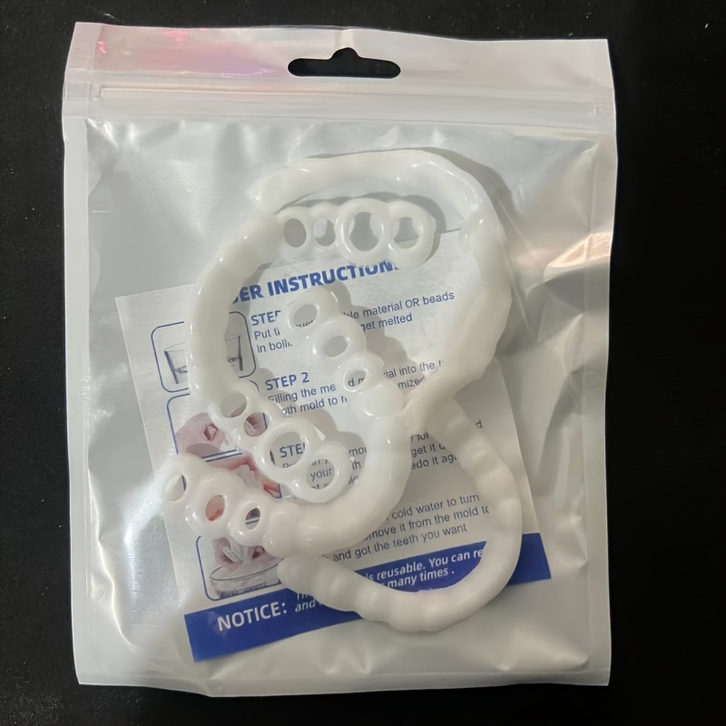 hghfhj 4pcs Set Elegant Temporary Teeth Veneer Kit Upper & Lower Dental ...